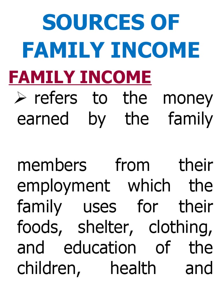 Sources of Family Income | PDF | Employment | Income