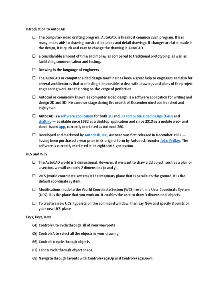 Introduction To AutoCAD PDF | Download Free PDF | Auto Cad | Computer ...