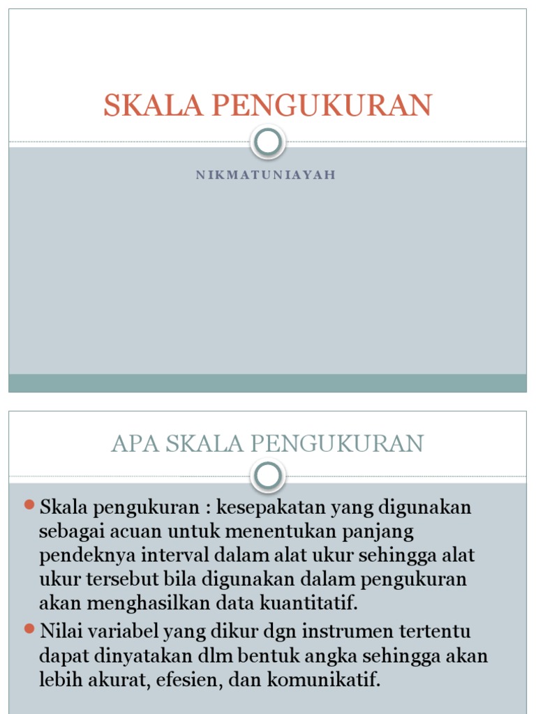 Jenis dan Tipe Skala Pengukuran Statistik | PDF | Karier & Perkembangan ...