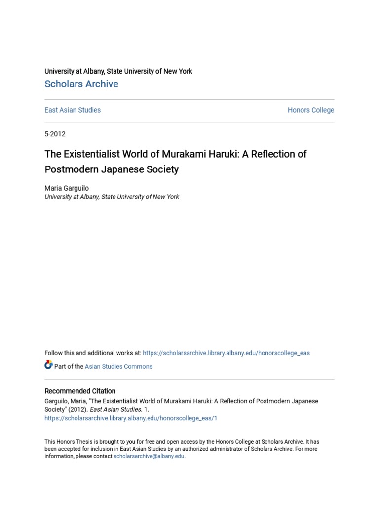 The Existentialist World of Murakami Haruki - A Reflection of Post | PDF | Existentialism ...