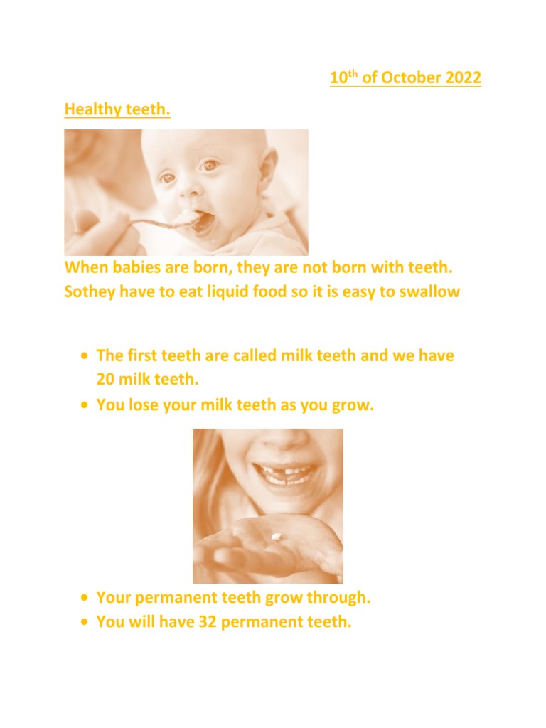 Science - Healthy Teeth | PDF