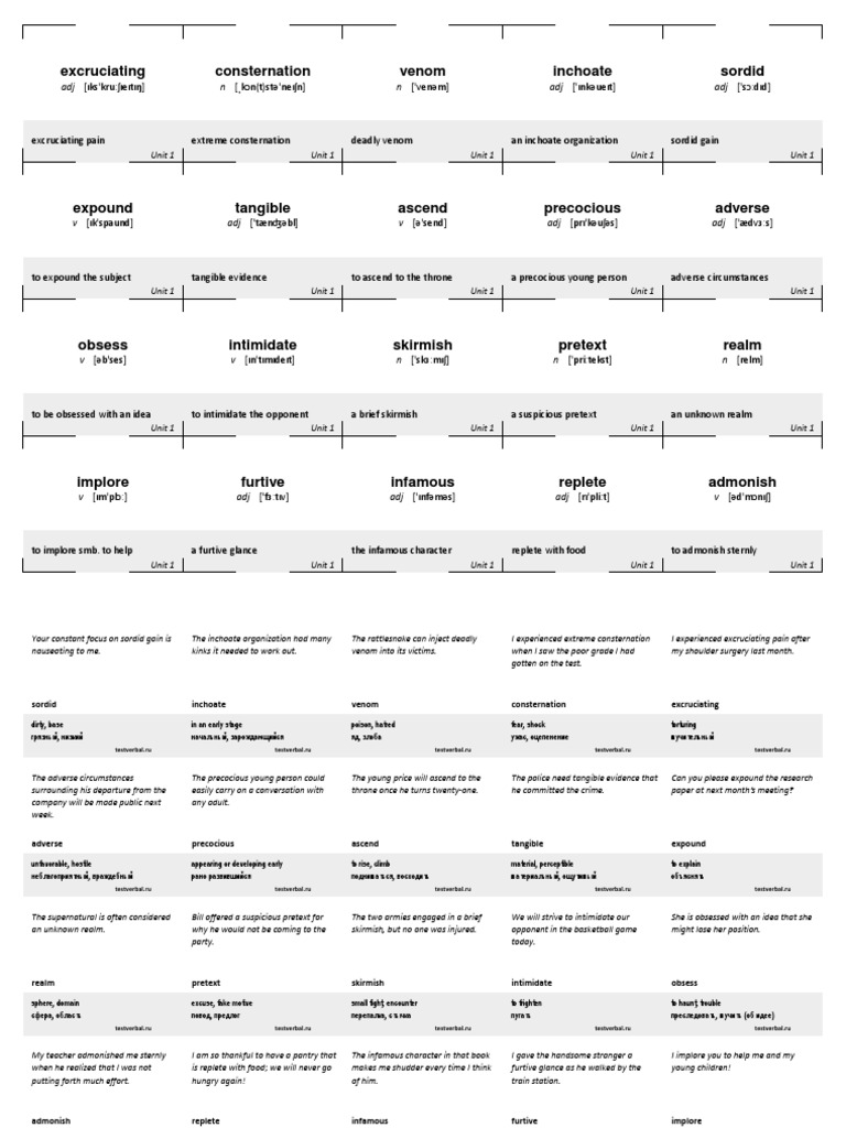1 - 2 - Flashcards - Unit 1 | PDF