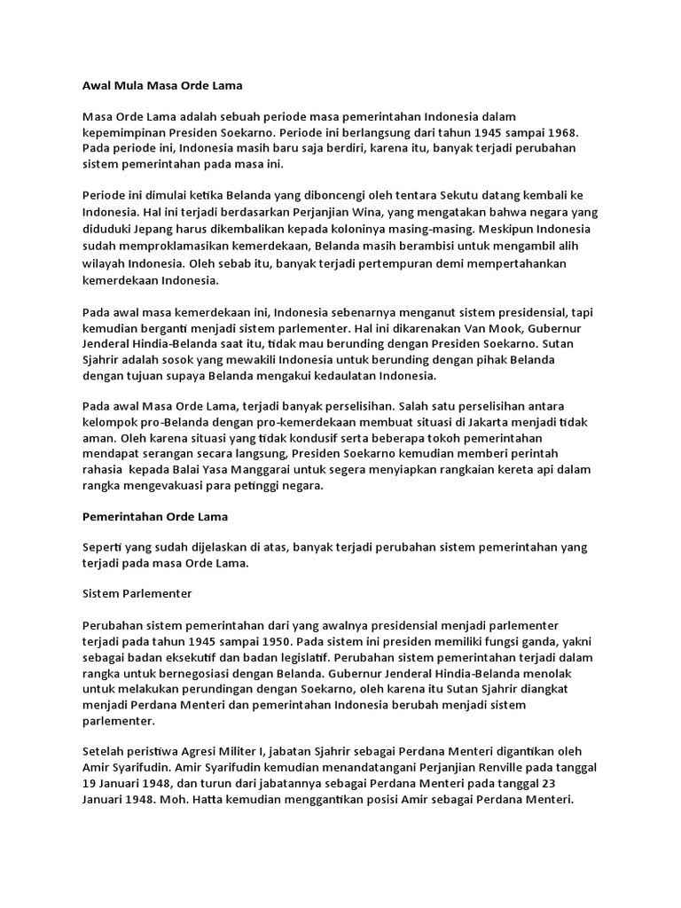 Masa Orde Lama | PDF