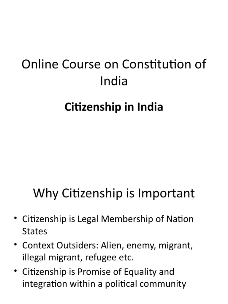 4-Citizenship in India | PDF | Citizenship | International Relations