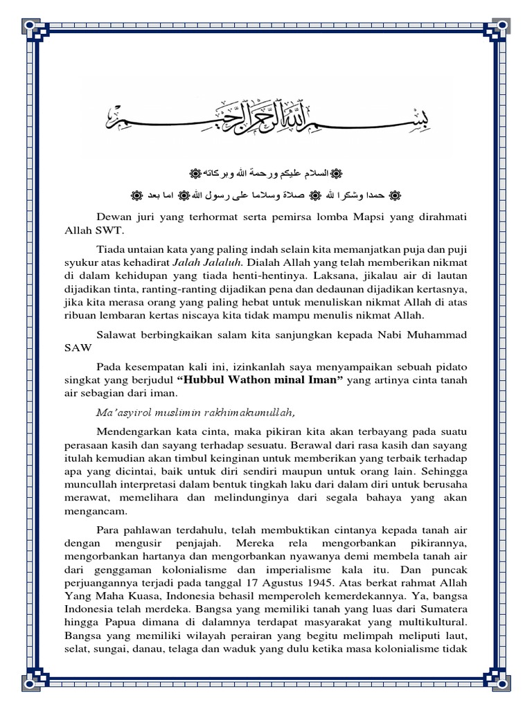 Khitobah Mapsi Kec WSB 2021 No.9 | PDF