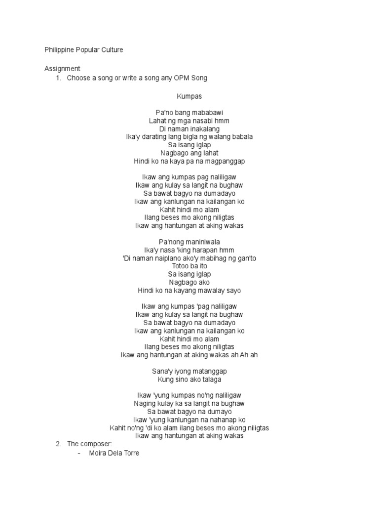 Philippine Popular Culture - Assignment | PDF