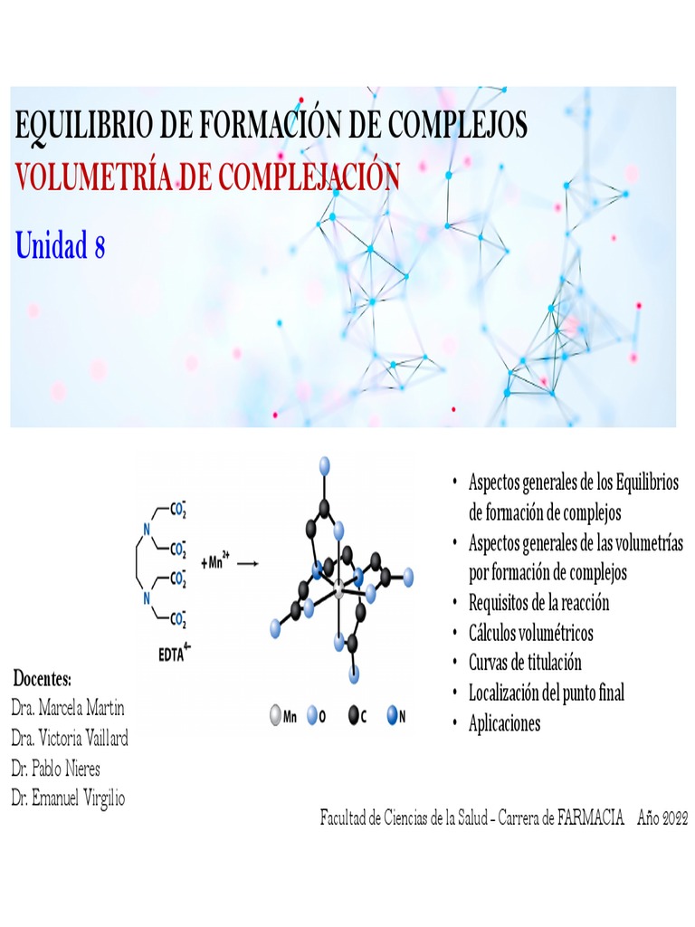 Equilibrio de Formación de Complejos | PDF | Ligando | Ácido