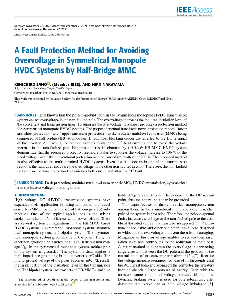 A Fault Protection Method For Avoiding Overvoltage in Symmetrical ...