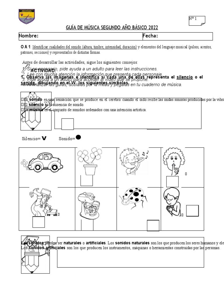 GUÍA-DE-MÚSICA-SEGUNDO-AÑO-BÁSICO | PDF | Sonido | Acústica