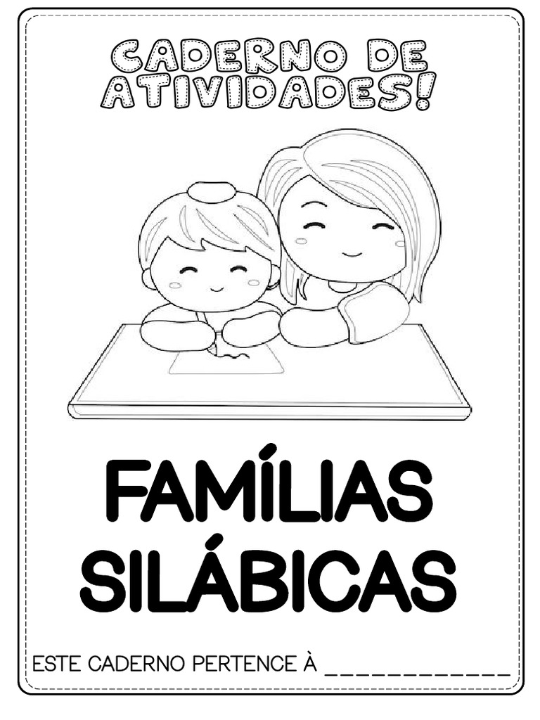 Caderno de atividades de português com exercícios de vogais, famílias silábicas, palavras ...
