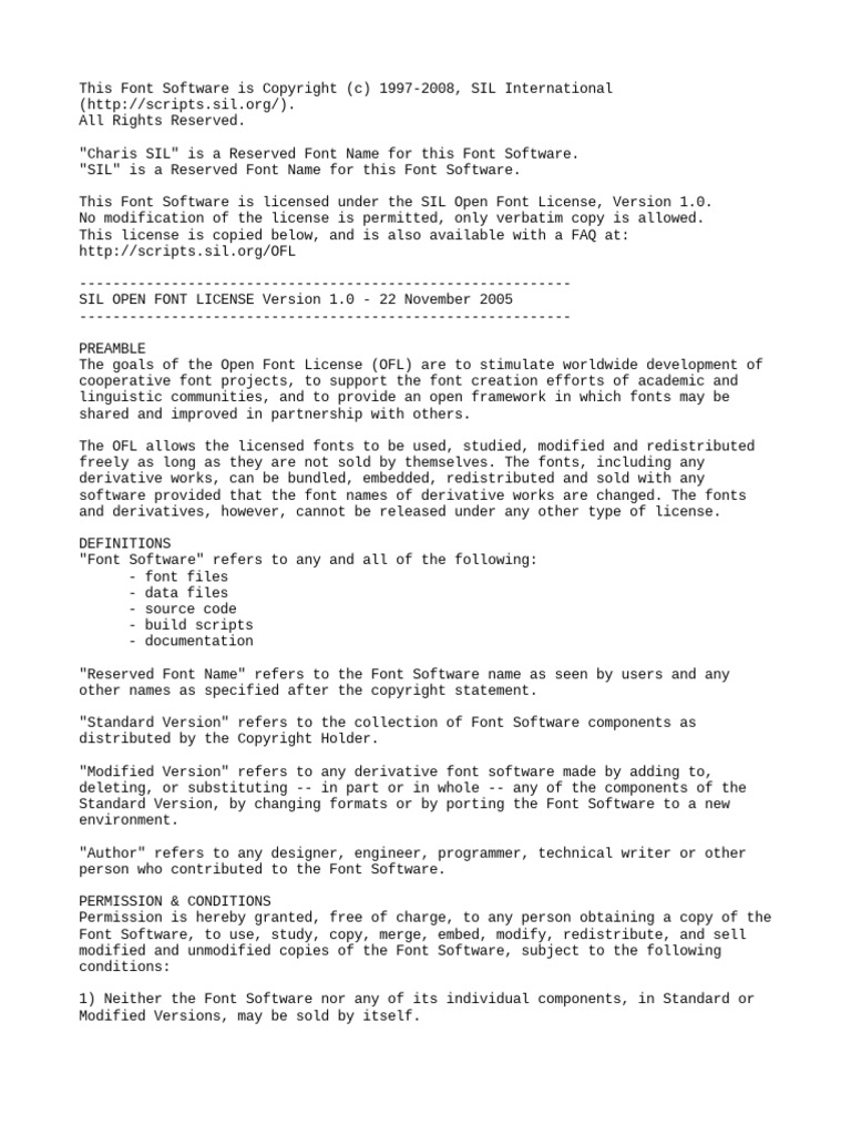 SIL Open Font License | PDF | Copyright | Software