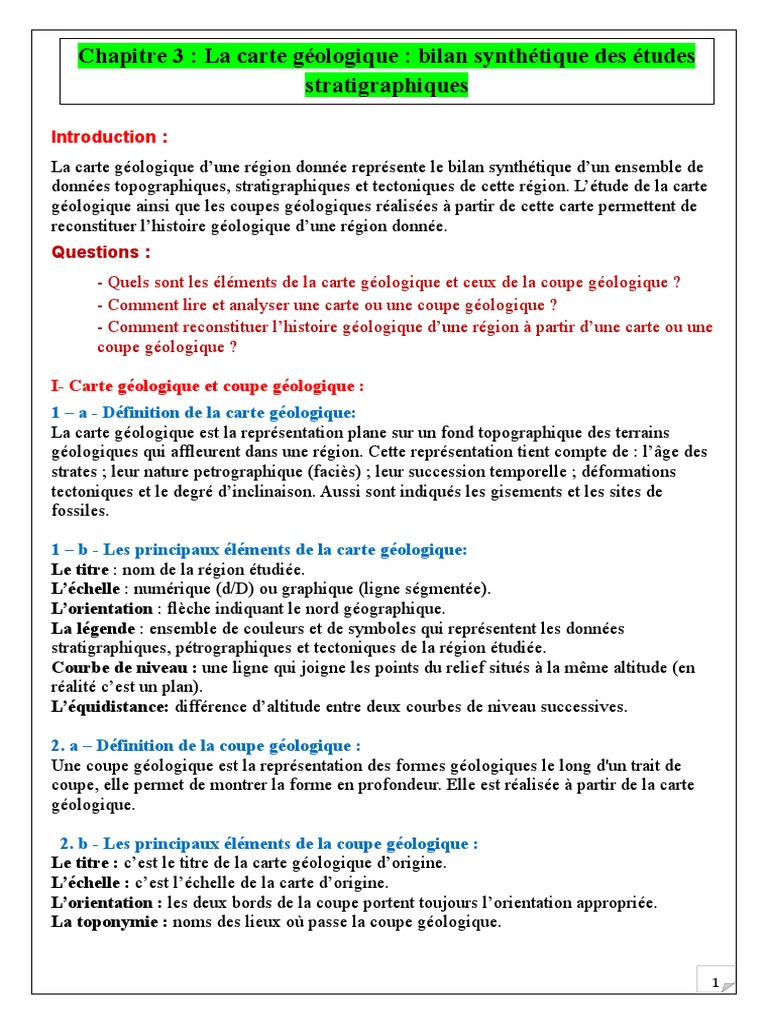 Comprendre la carte géologique | PDF | Géologie | Topographie