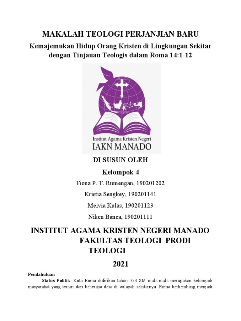 Kelompok 4 Teologi PB | PDF | Ilmu Sosial | Sejarah