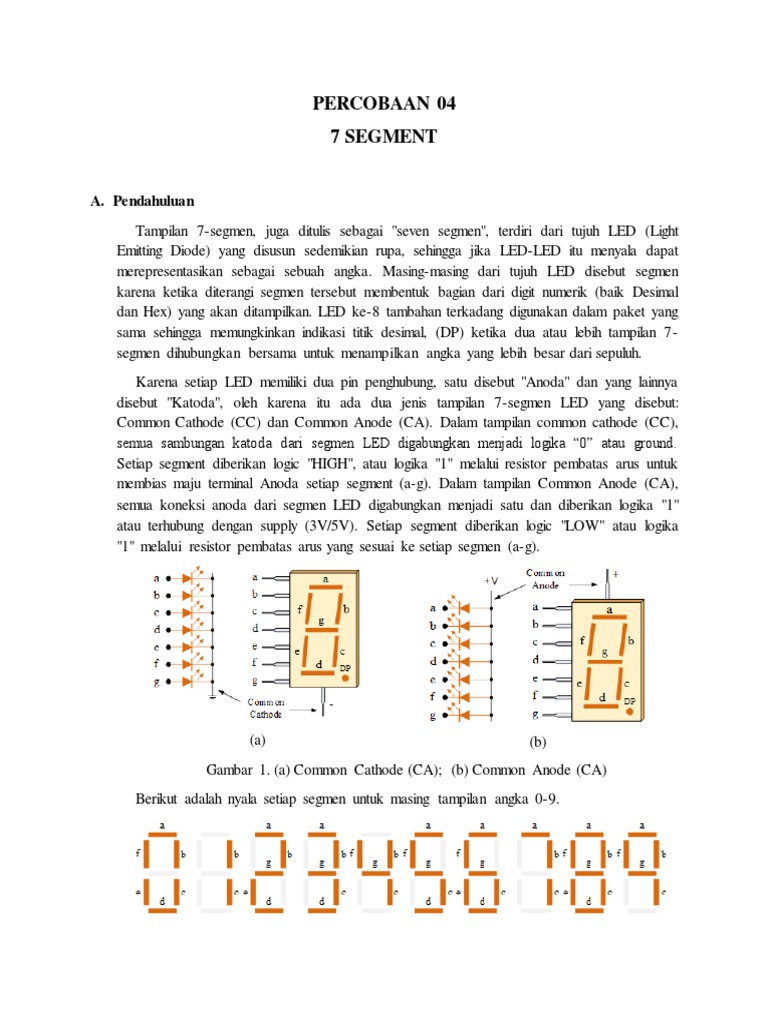 PERCOBAAN 04. Seven Segment | PDF