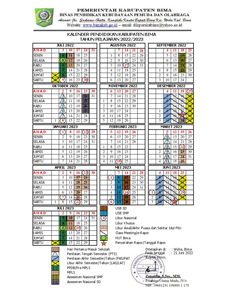 Kaldik Kab. Bima Tp. 2022-2023 | PDF