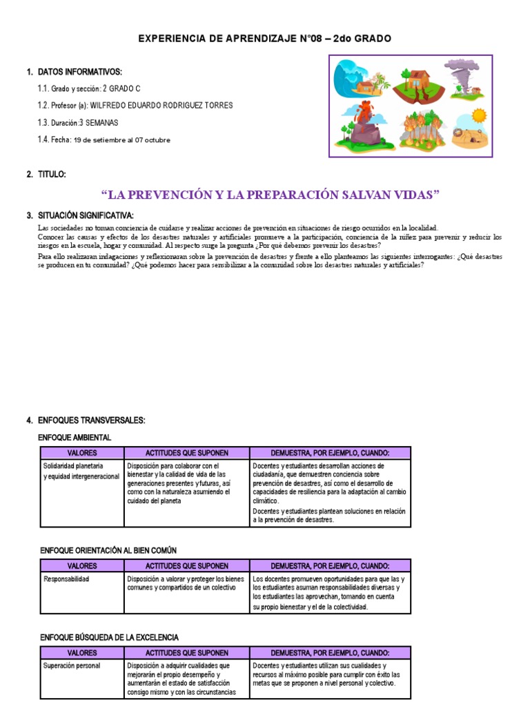 2° Grado - Experiencia de Aprendizaje N°08 | PDF