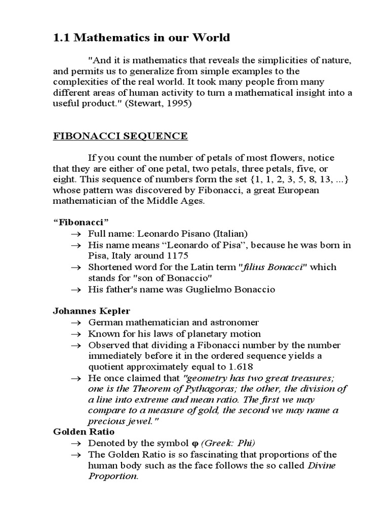 Mathematics in The Modern World - Notes | PDF | Mathematics | Science