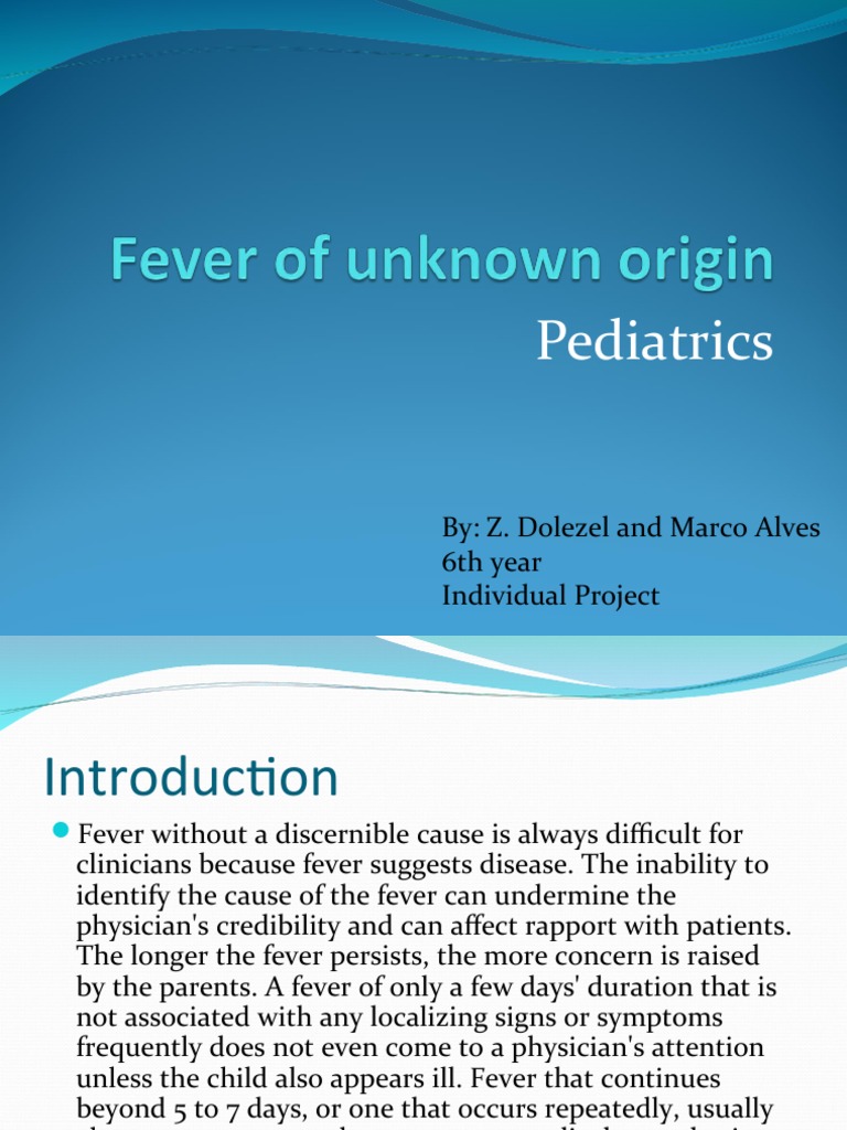 Fever of Unknown Origin | PDF | Fever | Infection