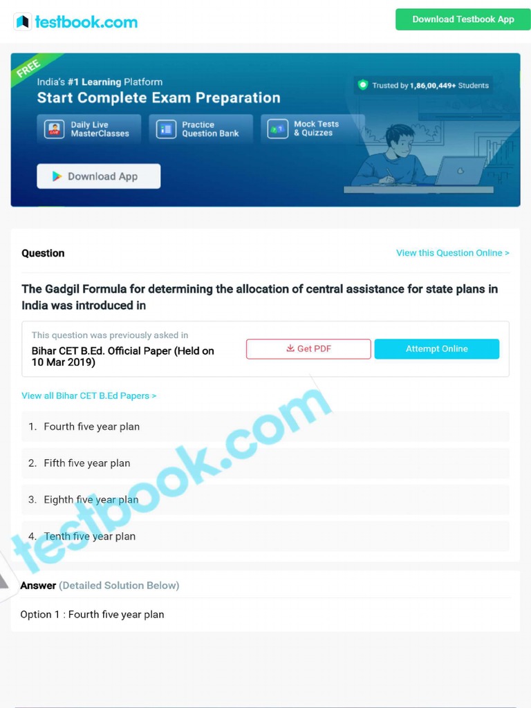 The Gadgil Formula For Determining The Allocation ...