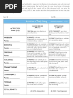 Katz Index of Independence in Activities of Daily Living | PDF