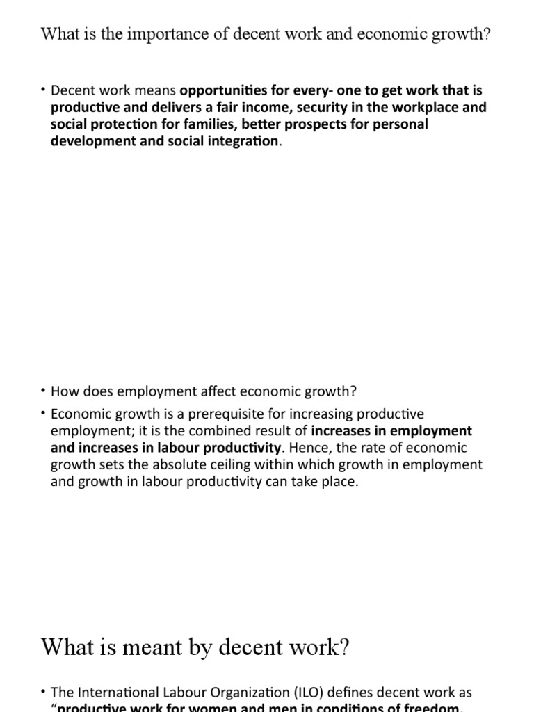 Importance of Decent Work & Growth | PDF | Employment | Economic Growth