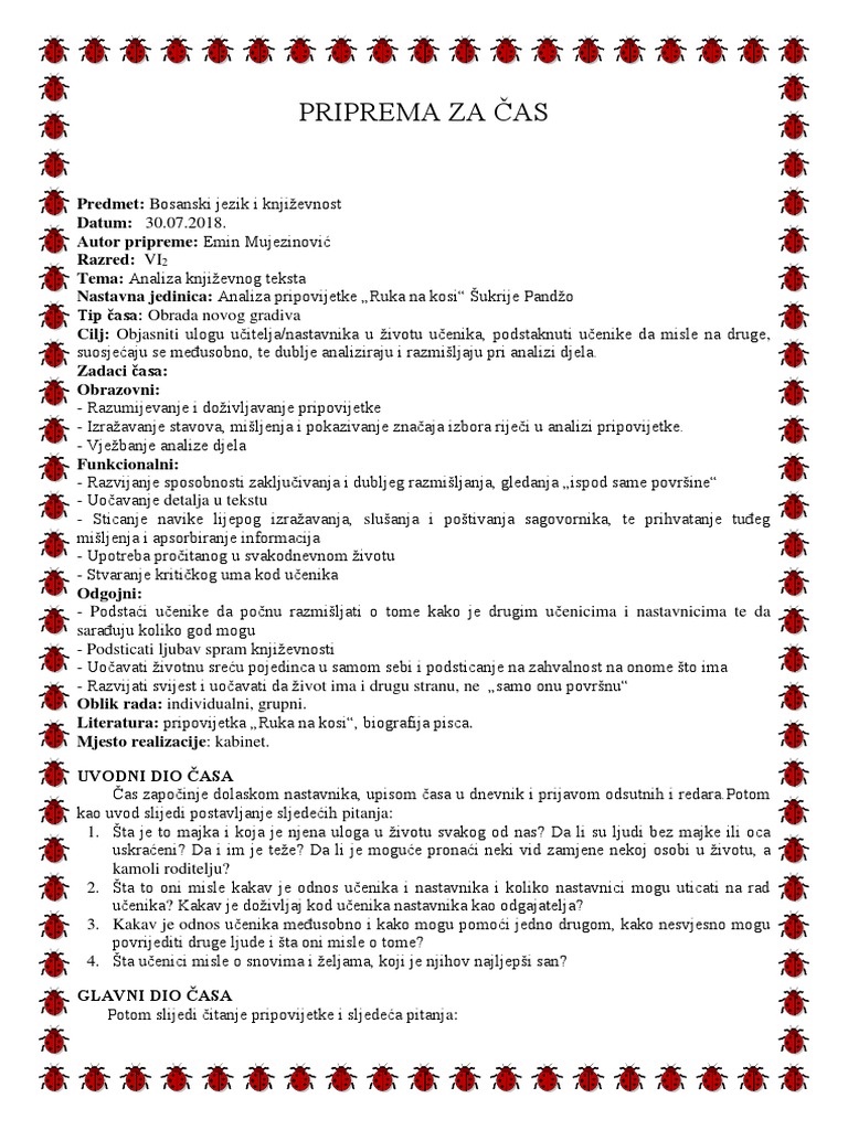 Pripovijetka Priprema Za Čas | PDF