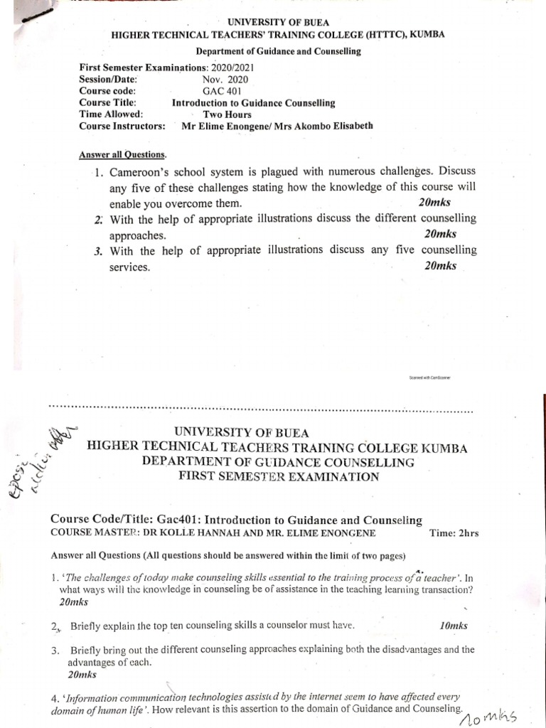 Past Questions General Courses 400 | PDF