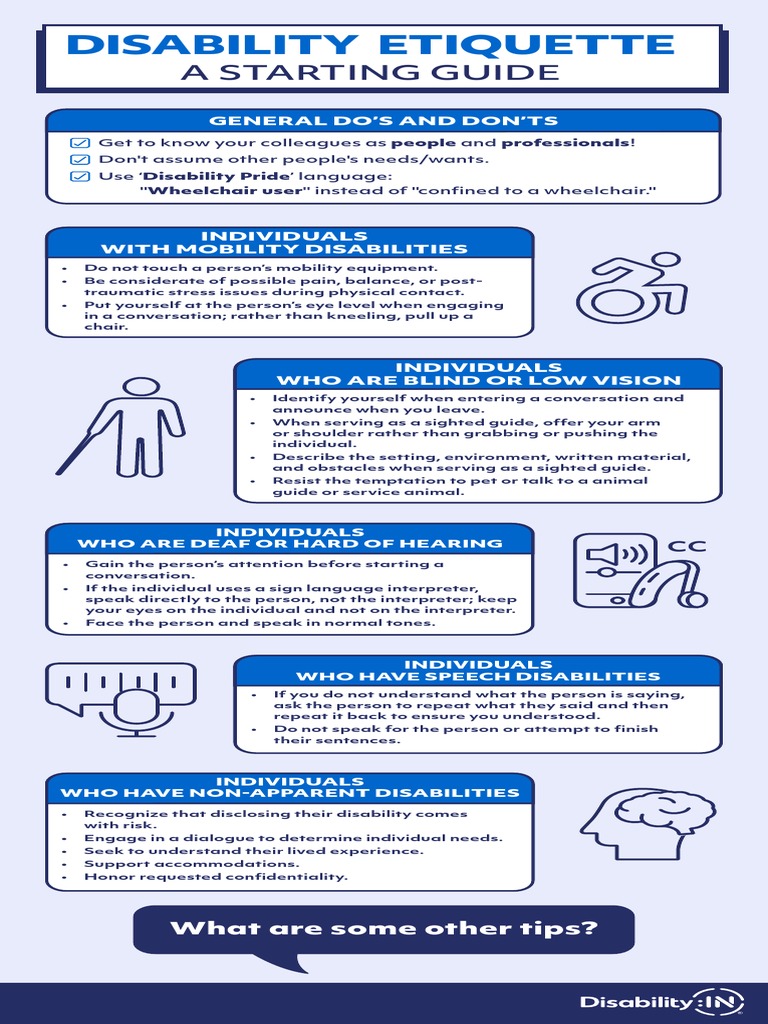 Disability Etiquette Infographic 508 | PDF | Self-Improvement