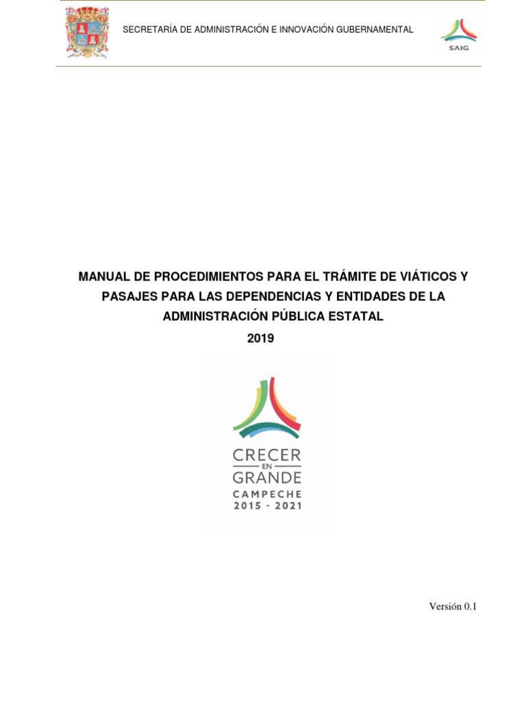 Manual de Viaticos 2019 | PDF
