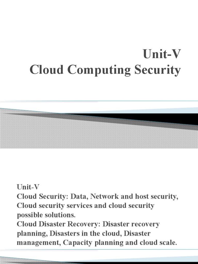 Unit 5 | PDF | Cloud Computing | Security