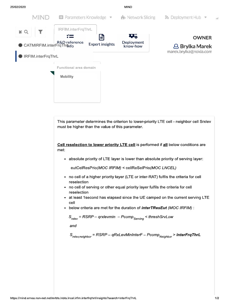 Idle Mode Parameter | PDF