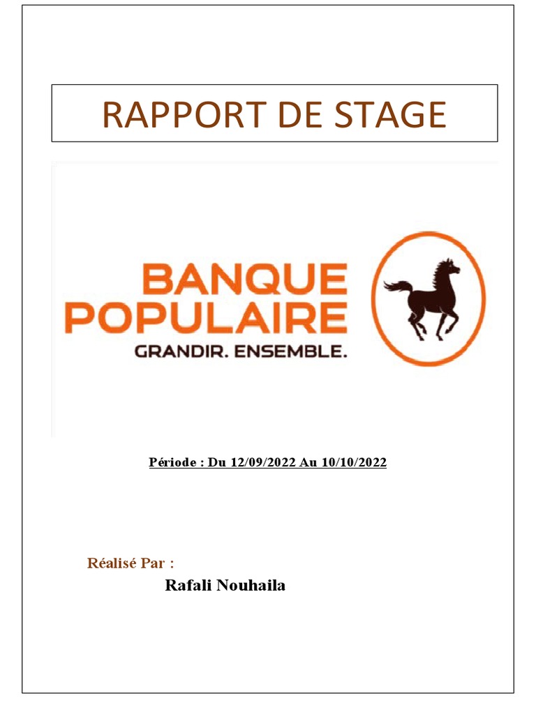 Rapport de Stage | PDF | Banques | Maroc