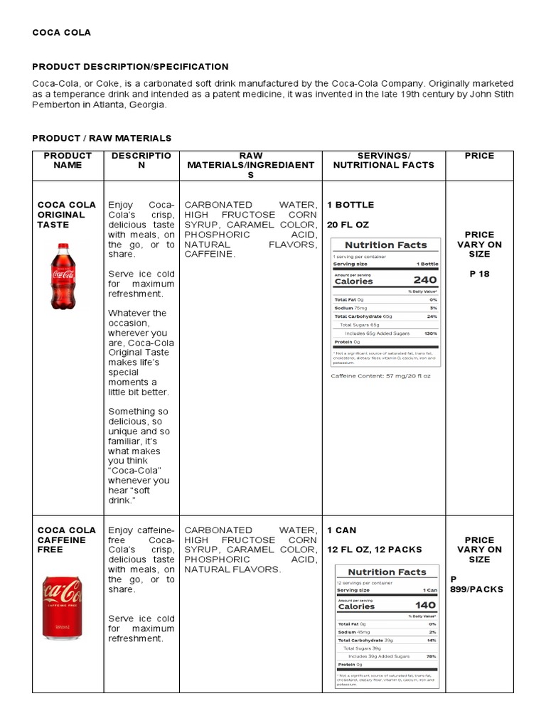 Coca Cola | PDF | Cola | Coca Cola