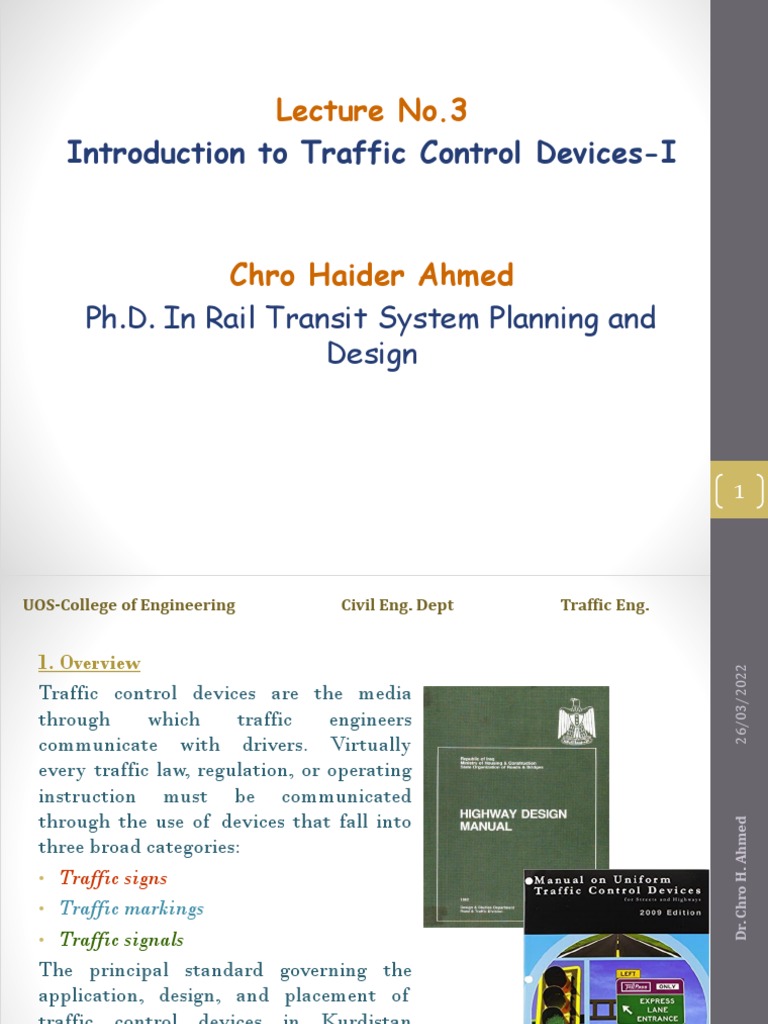 Lecture 3 Introduction To Traffic Control Devices I | PDF | Traffic | Speed Limit
