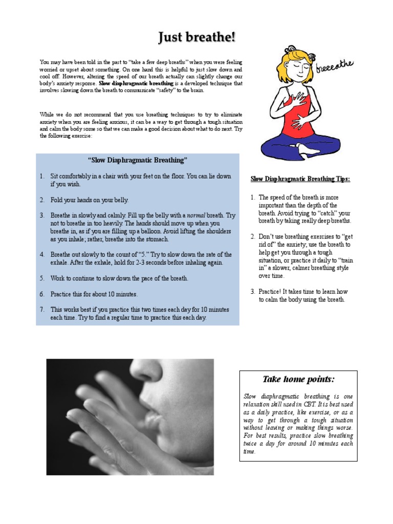 Slow Diaphragmatic Breathing | PDF | Breathing | Anxiety