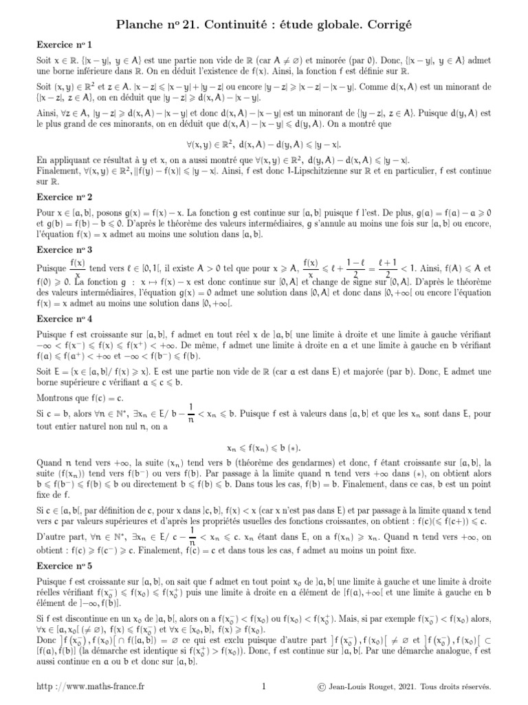 21 Continuite Planche Corriges | PDF