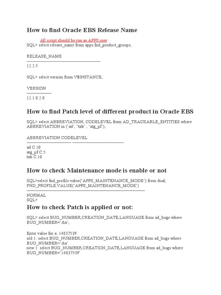Common Scripts For EBS | Download Free PDF | String (Computer Science ...
