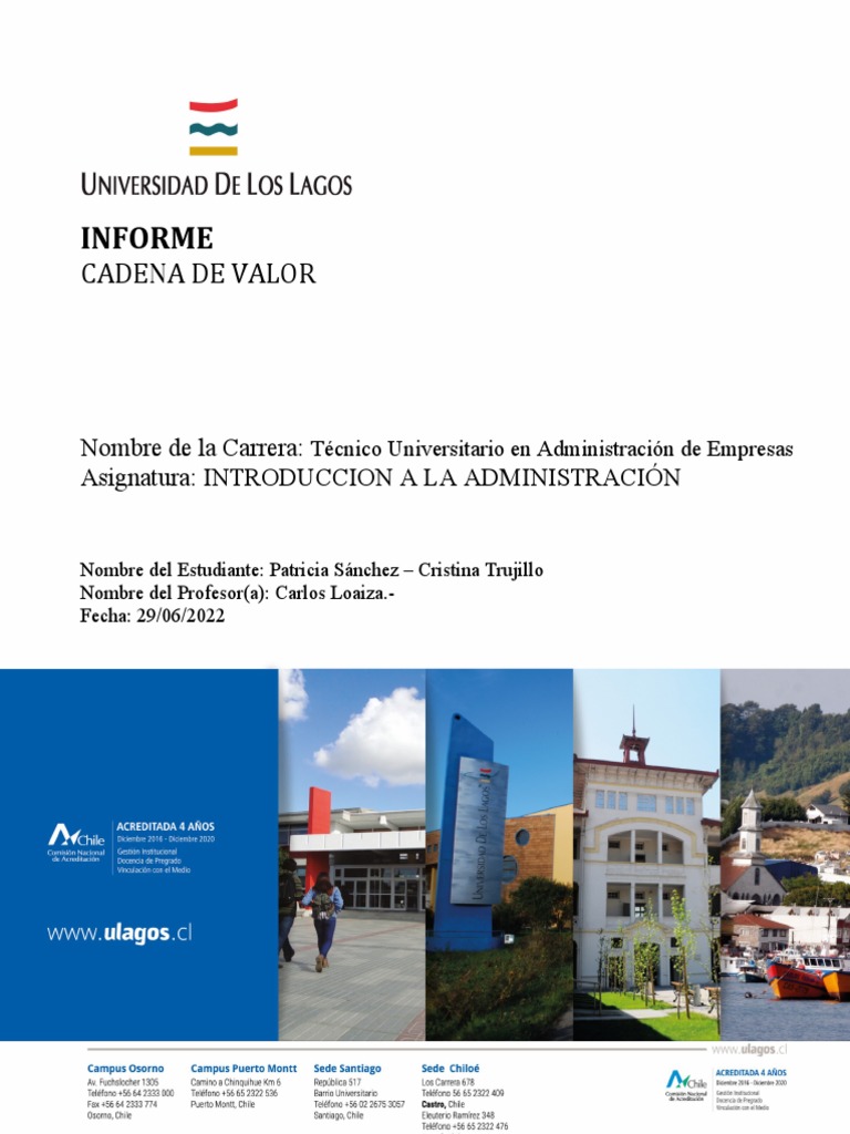 Informe Intro - Cadena de Valor | PDF | Cadena de valor | Ventaja ... Informe Intro - Cadena de Valor | PDF | Cadena de valor | Ventaja ...