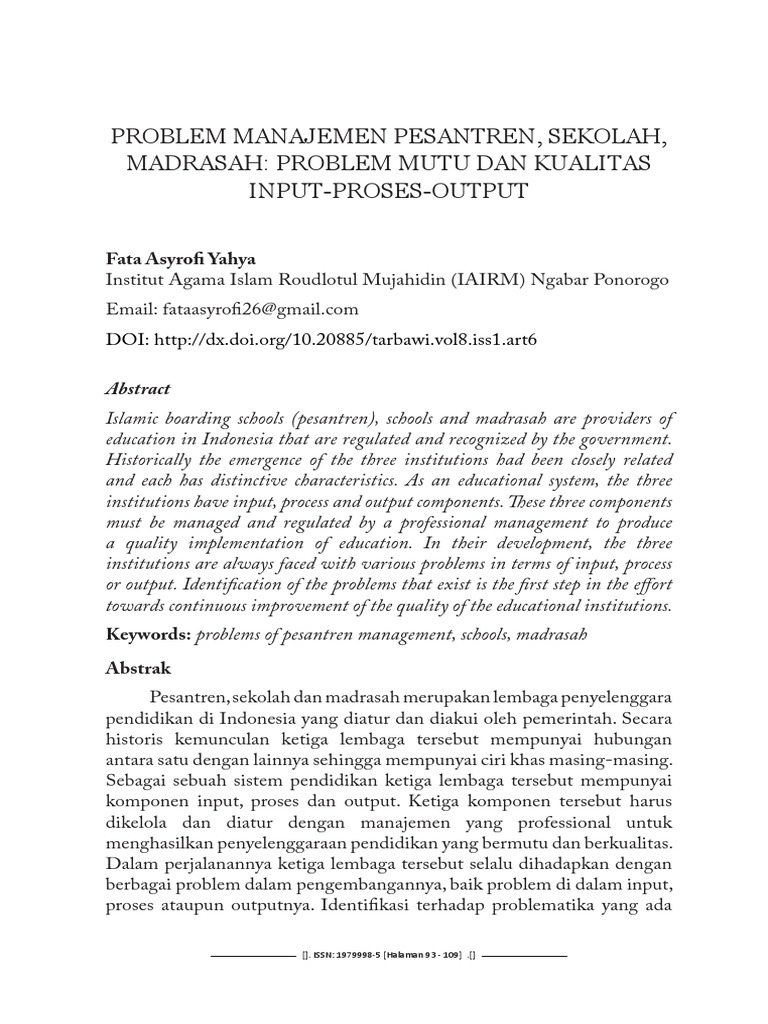 Abdi,+El Tarbawi Vol8 No1 06 Yahya | PDF | Karier & Perkembangan | Ilmu Sosial