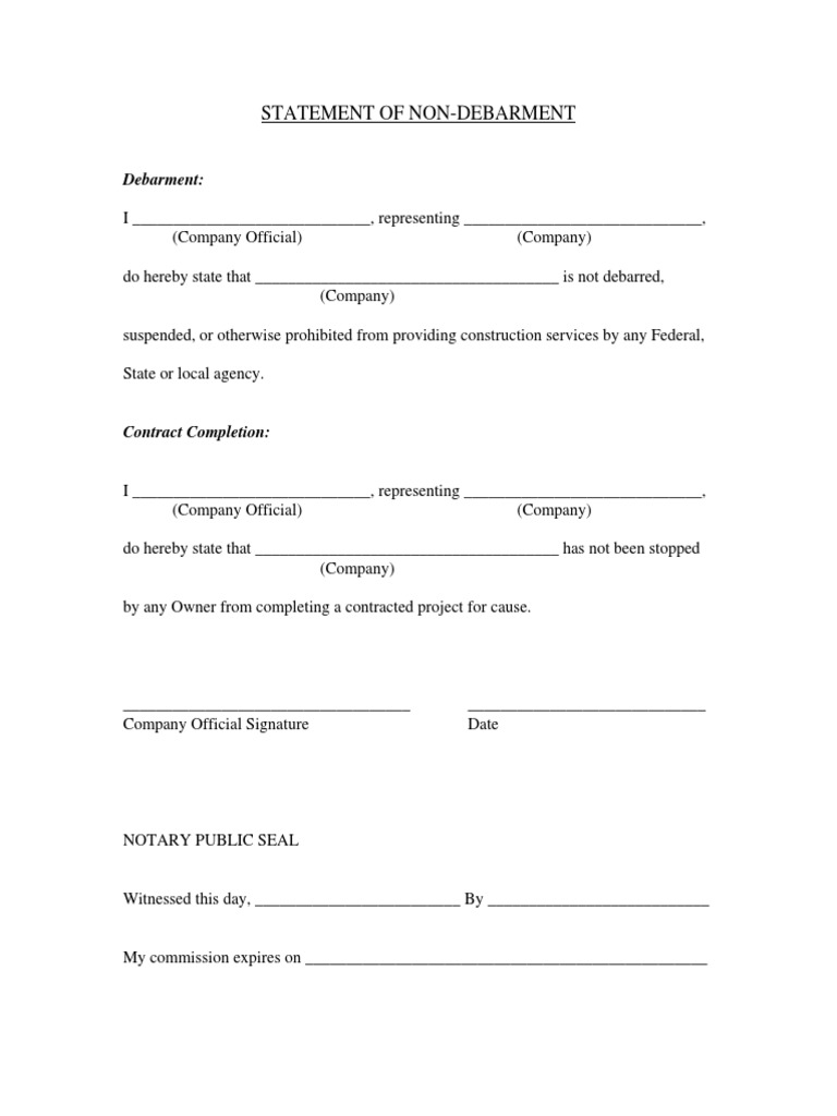 Contractor Eligibility Statement | PDF