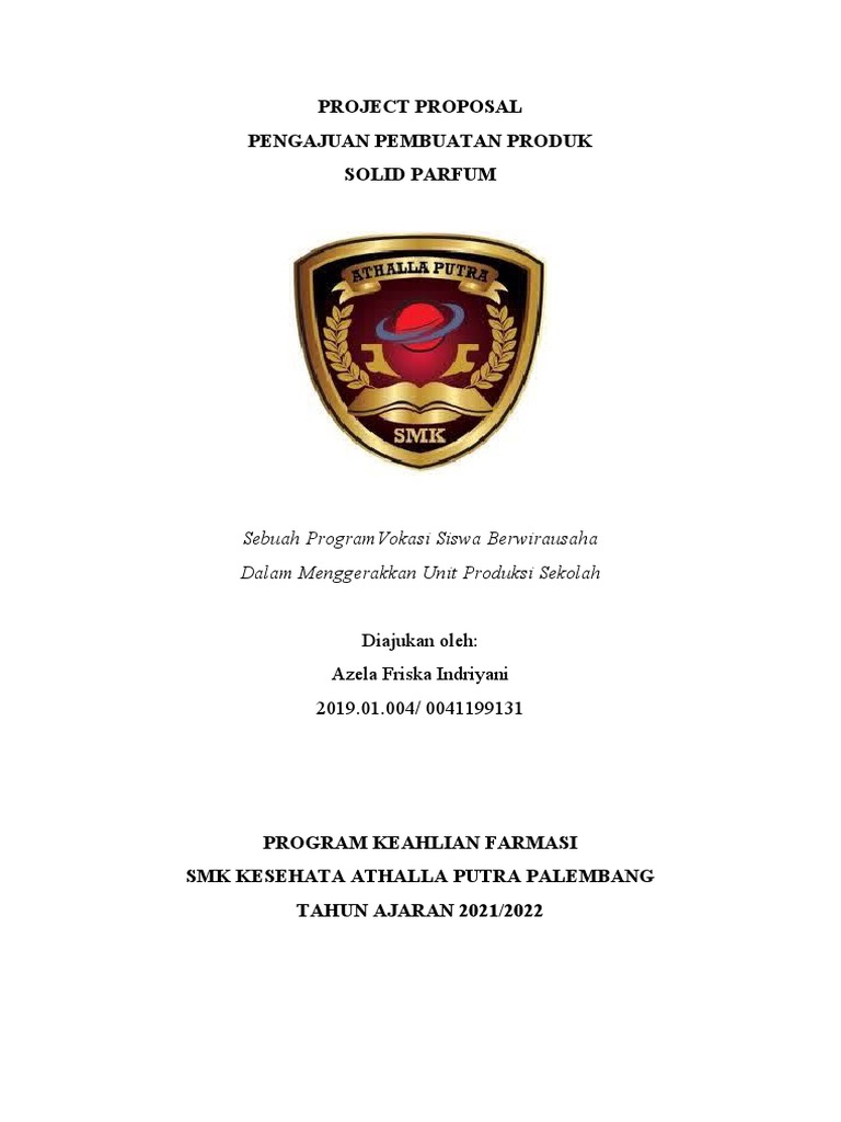 Proposal Solid Parfum Friska Indriyani | PDF