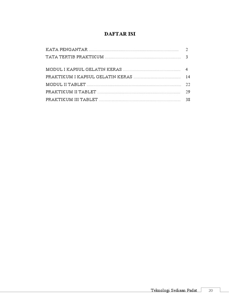 Modul Praktikun Sediaan Padat d3 Farmasi | PDF | Kesehatan Holistik | Sains & Matematika