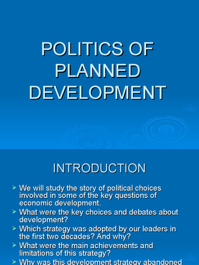 Politics of Planned Development | PDF | Career & Growth
