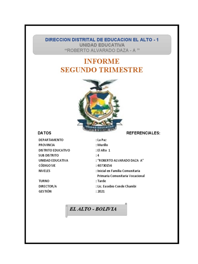 Informe Inicial 2do Trim | PDF | Maestros | Método de enseñanza