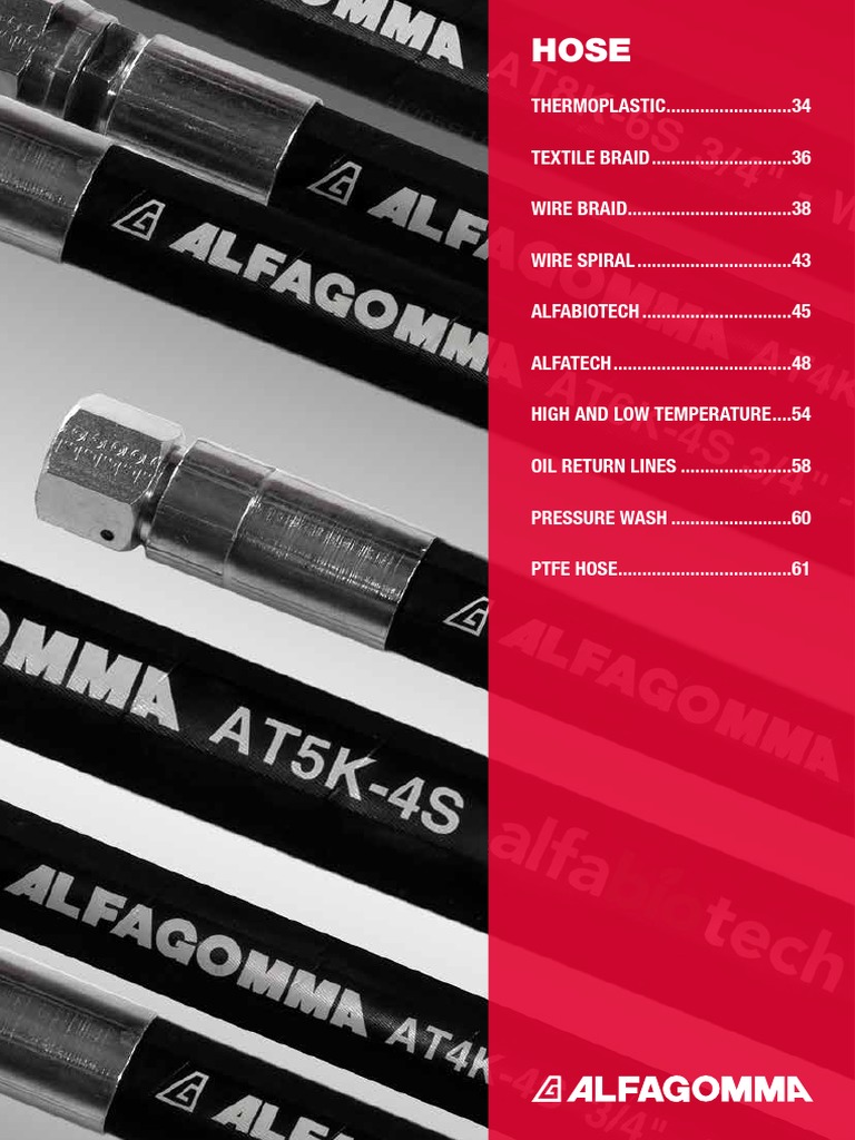 ALFAGOMMA Catalogue - Hose | PDF | Hose | Pascal (Unit)