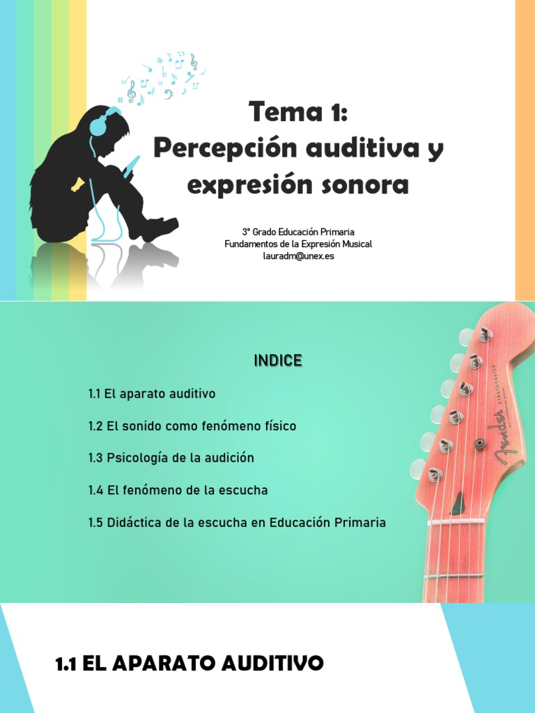 TEMA 1. Fundamentos de La Expresión Musical. Desarrollo de La ...