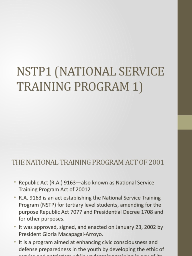 NSTP-1 | PDF | Reserve Officers' Training Corps