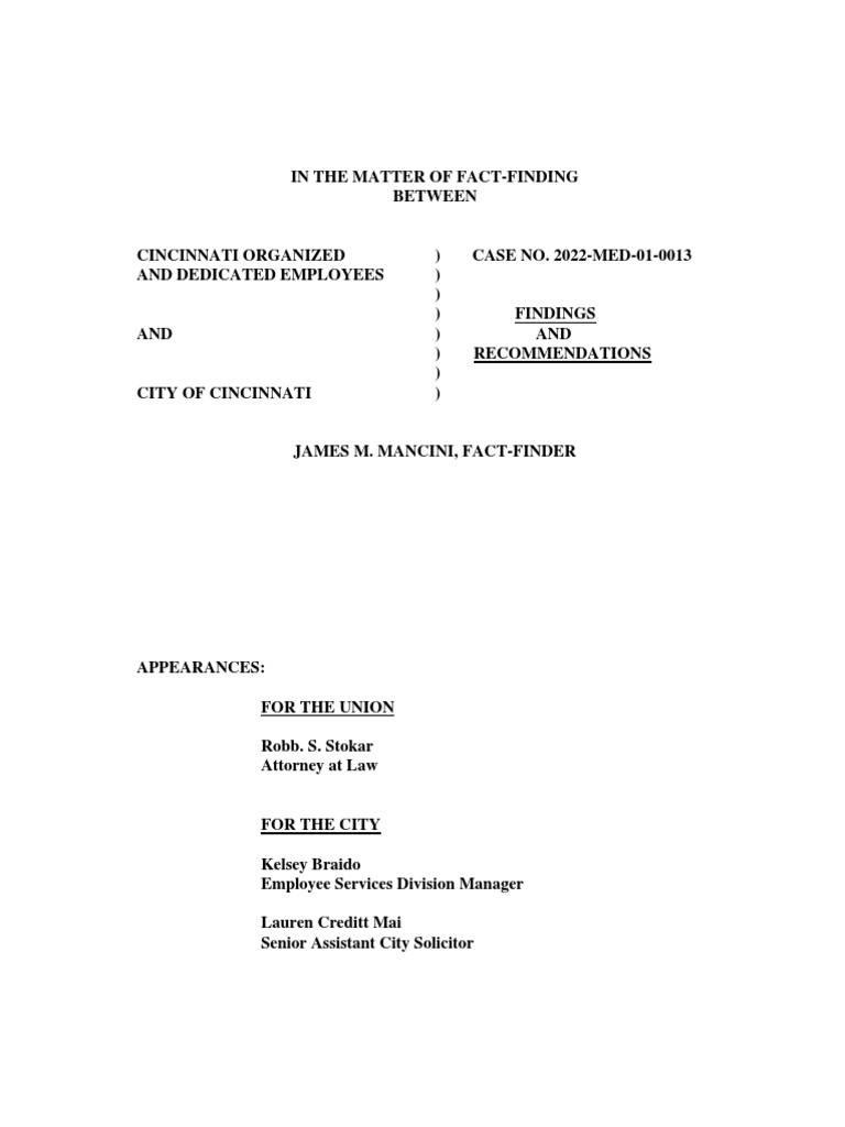 CODE Fact Finding Report | PDF | Cost Of Living | Overtime