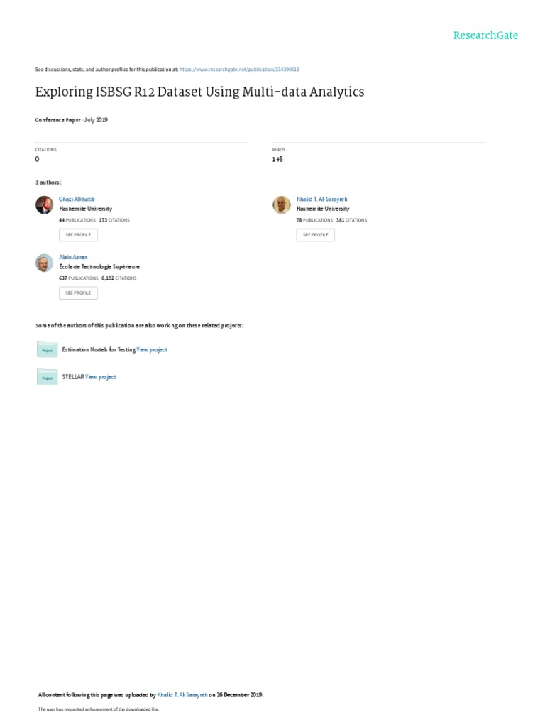 P1415 ISBSGR12DataAnalytics Sarayreh | PDF | Software Development ...