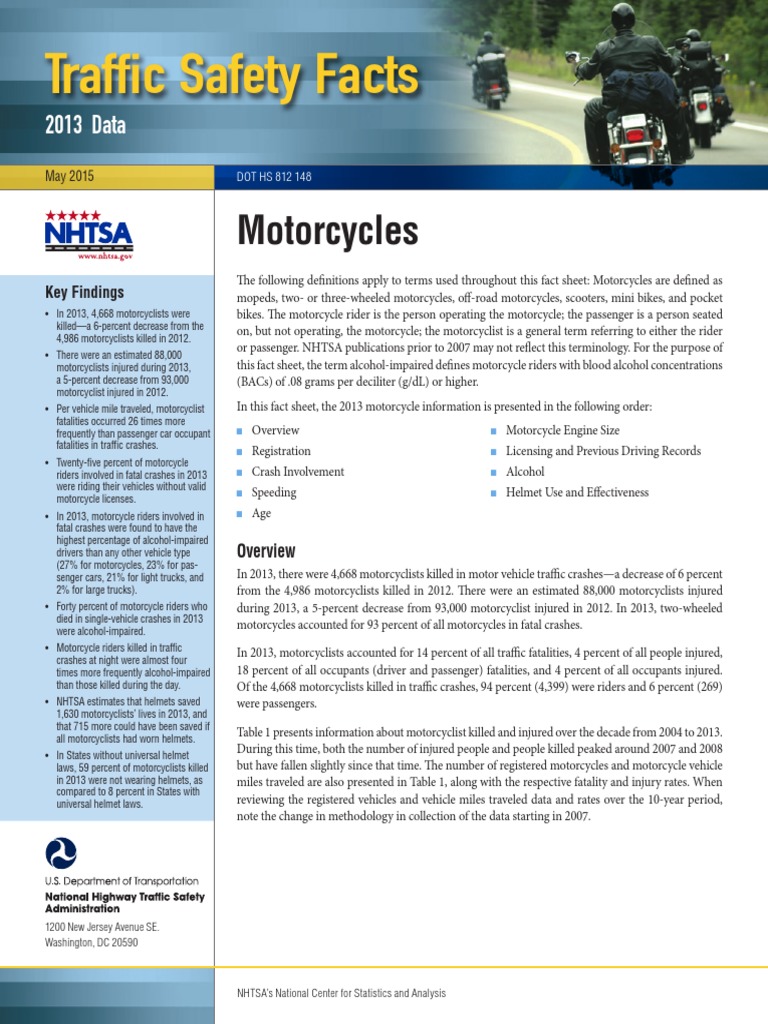 Motorcycle Safety Facts: Analysis of Traffic Crash Data Reveals ...